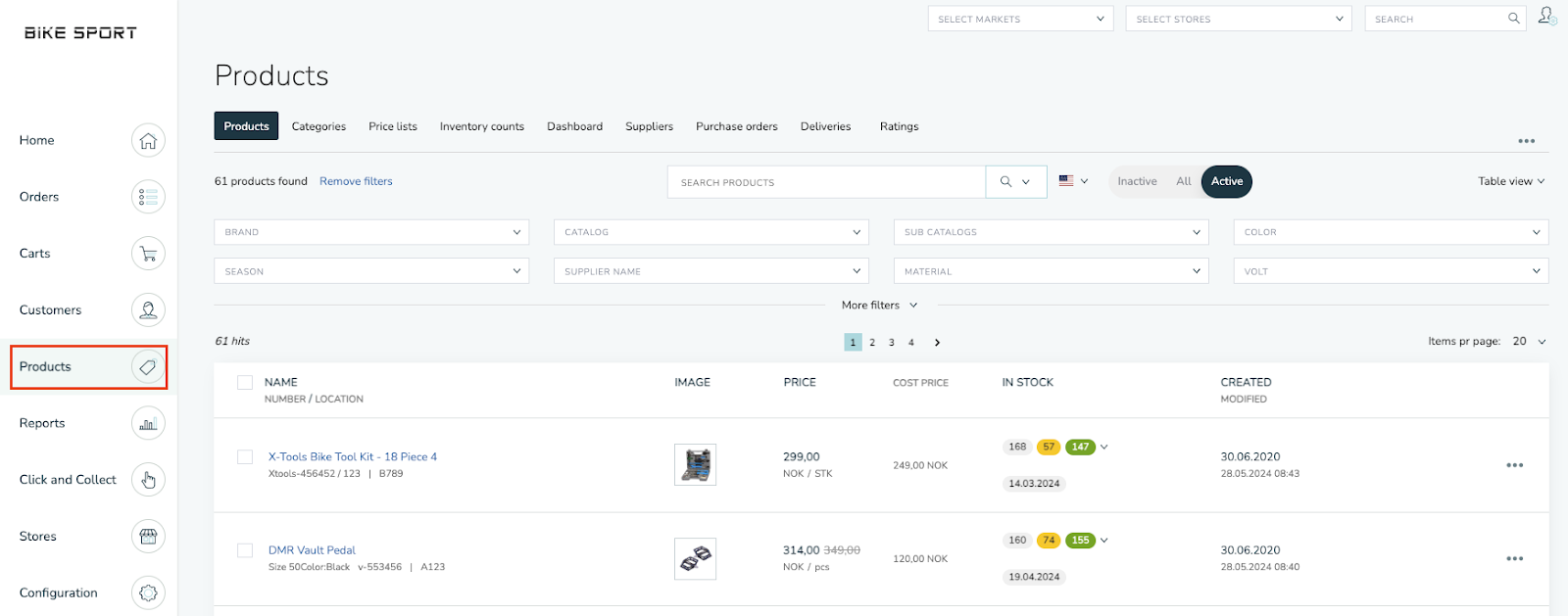 Create a cart from different views – Omnium