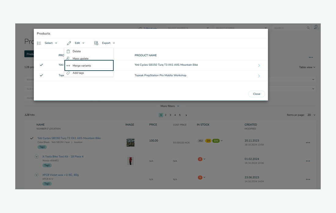 Merge products – Omnium